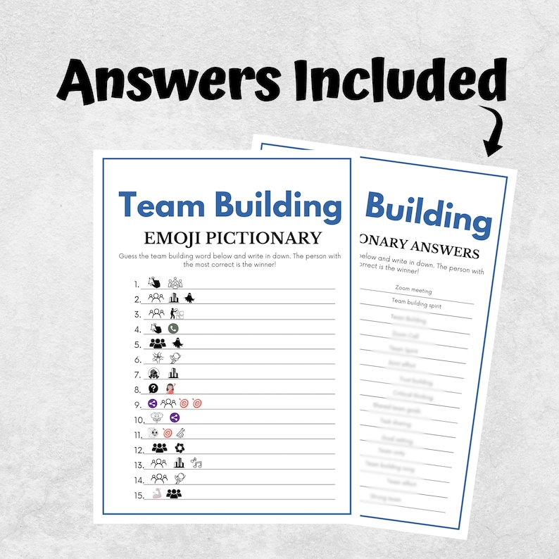 Team Building Games, Emoji Pictionary, Team Building Activity, Coworker ...