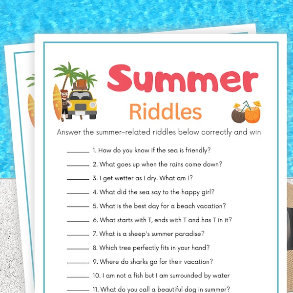 Summer Printable Games - Etsy