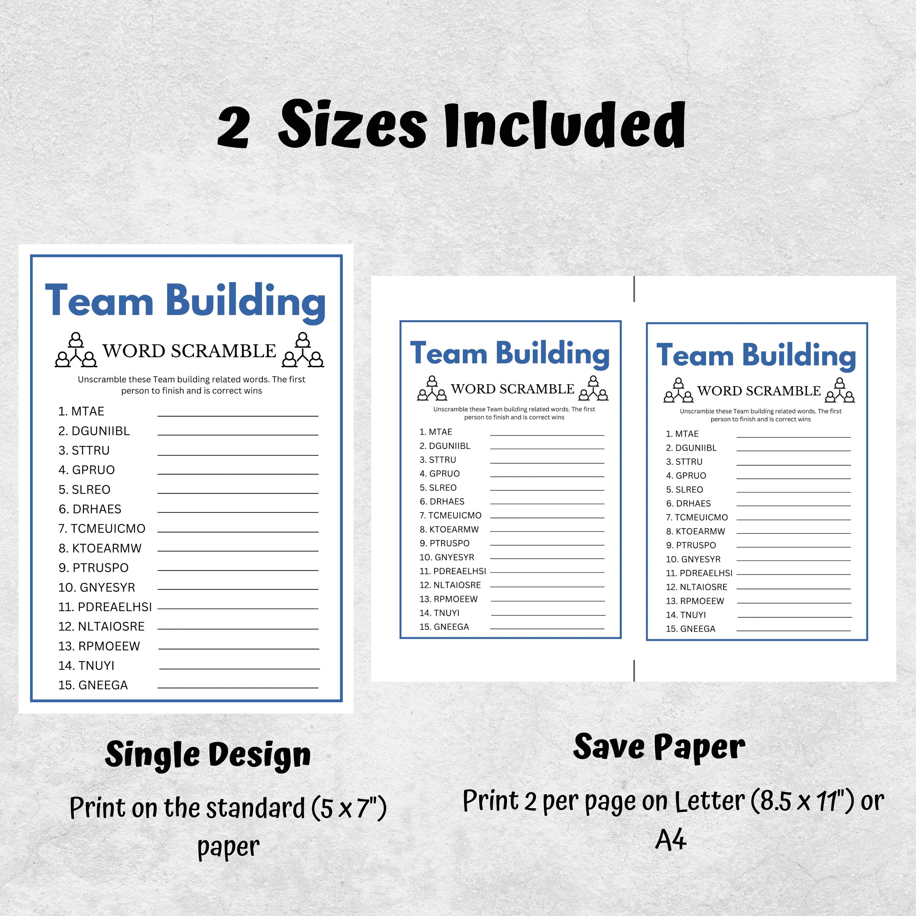 Team Building Games, Word Scramble, Team Building Games for Office ...