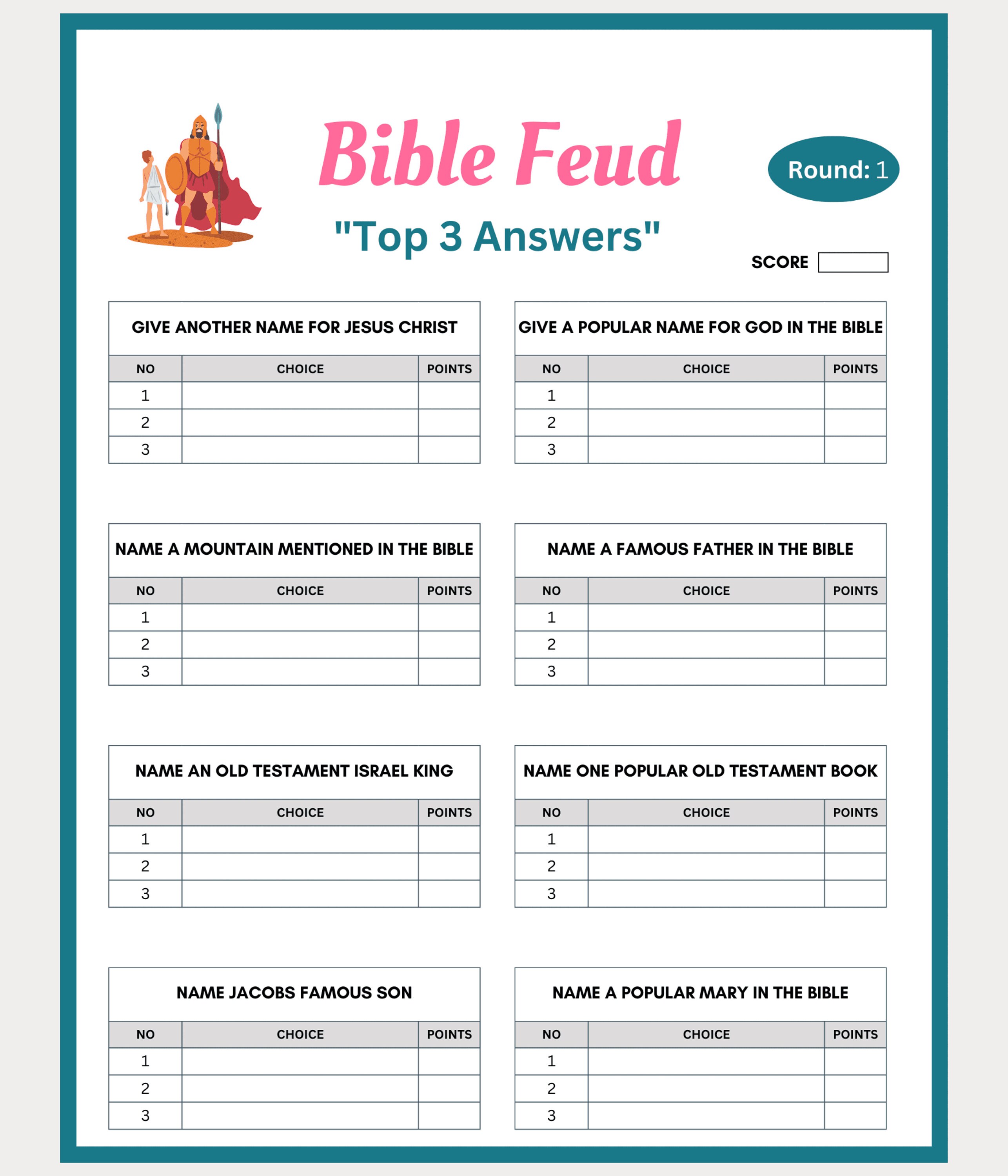 Family Feud Printable Game Printable Kids Entertainment