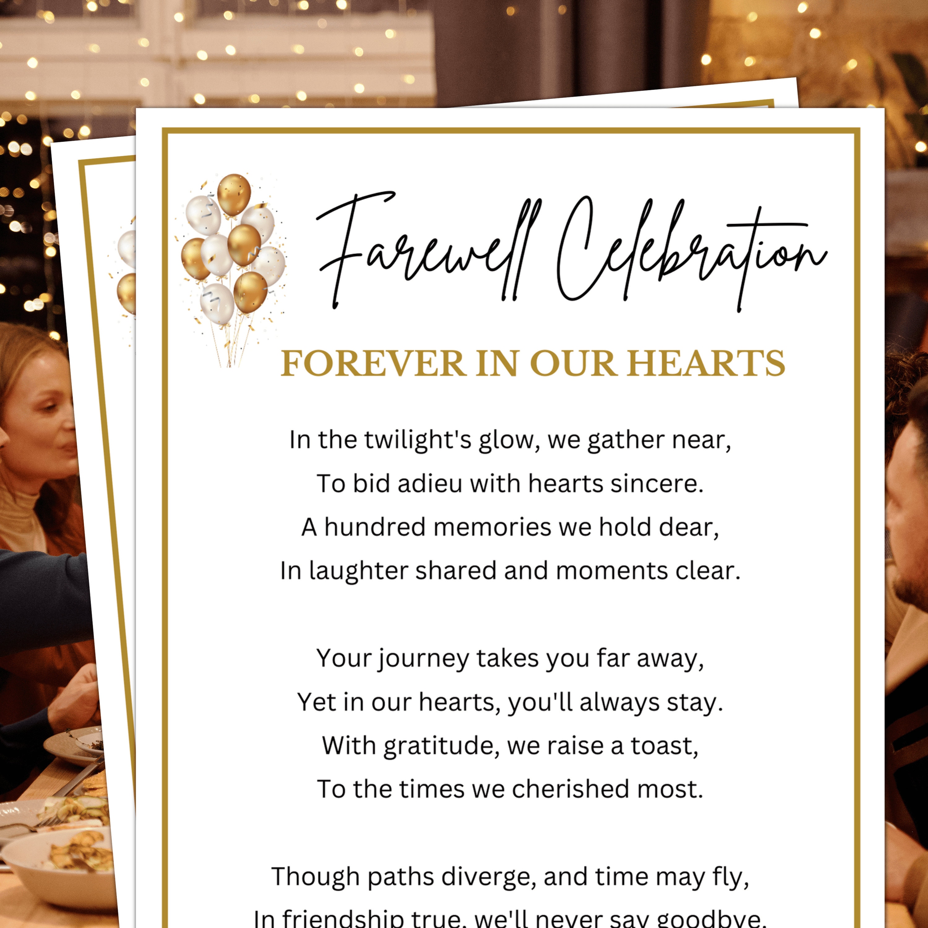 Farewell Party Games, Poem, Farewell Celebration Games, Forever in Our ...