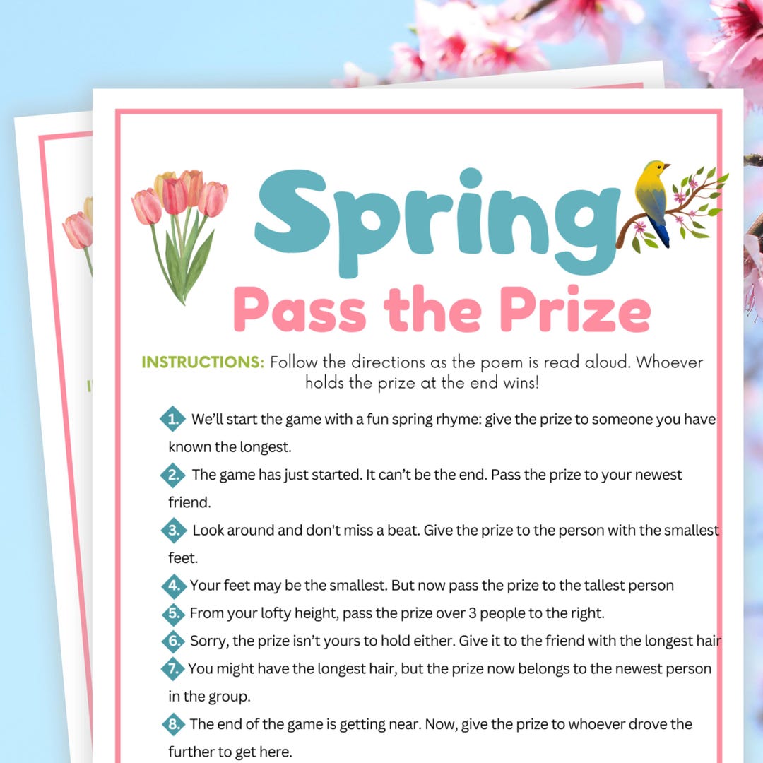 Spring Games, Spring Pass the Prize, Spring Games for Kids and Adults ...