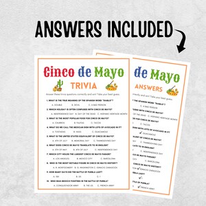 Cinco De Mayo Trivia, Cinco De Mayo Games, Cinco De Mayo Party Games ...