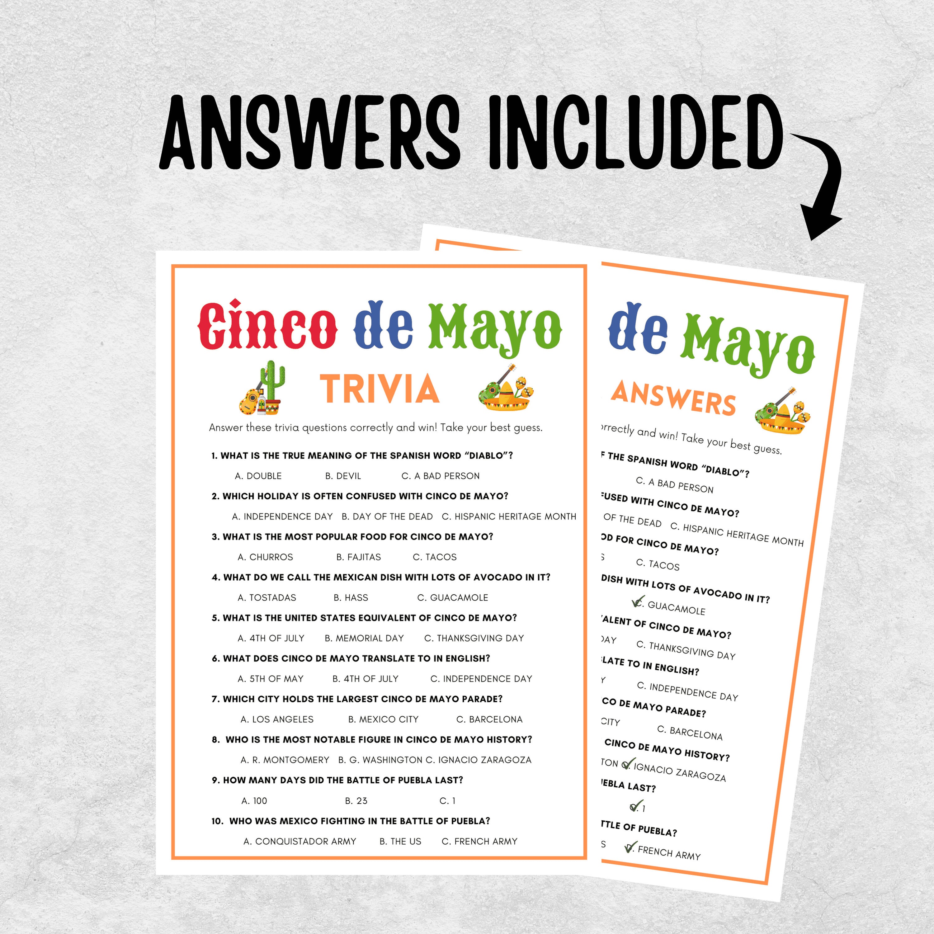 Cinco De Mayo Trivia, Cinco De Mayo Games, Cinco De Mayo Party Games ...