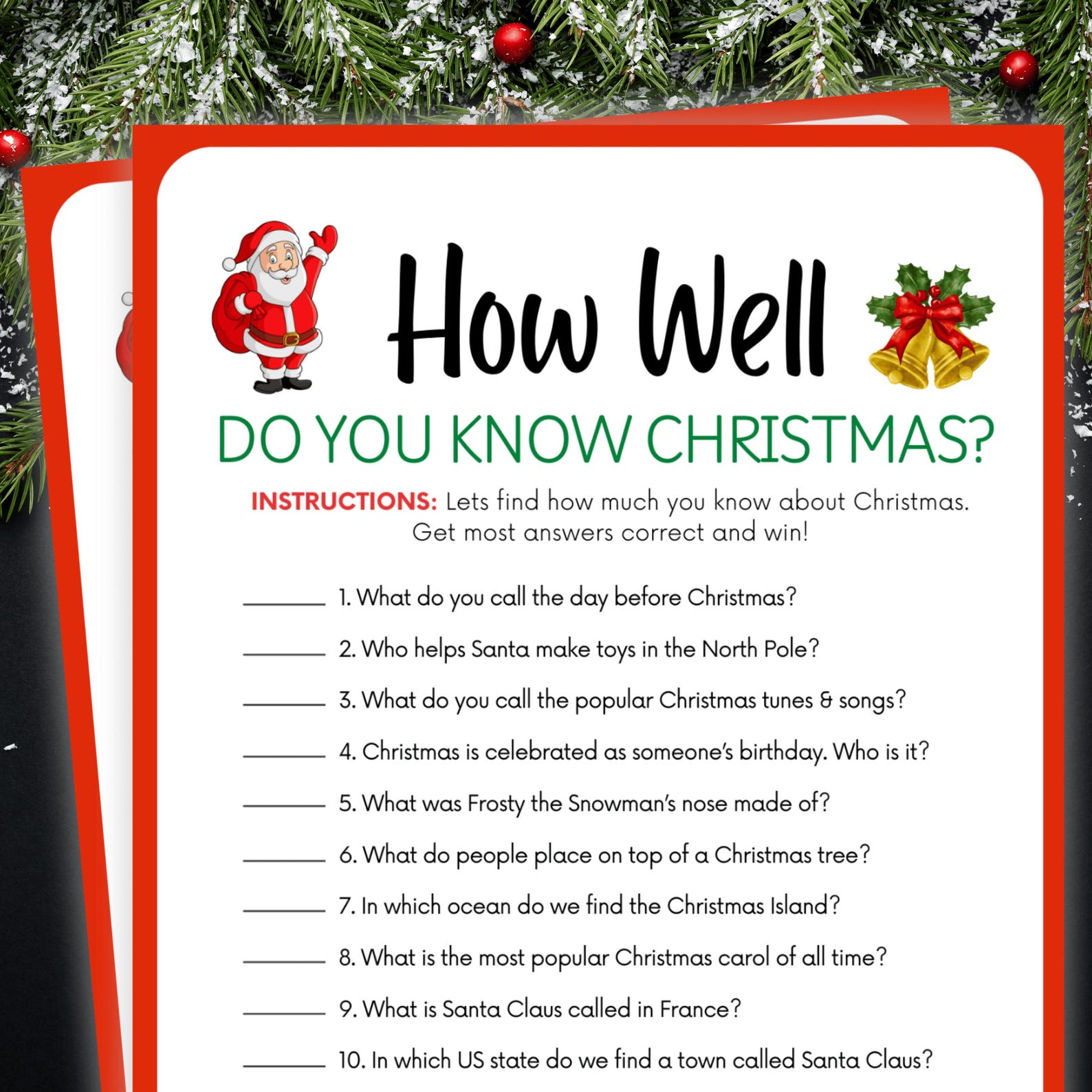 Christmas Games, How Well Do You Know Christmas?, Christmas Party Games ...
