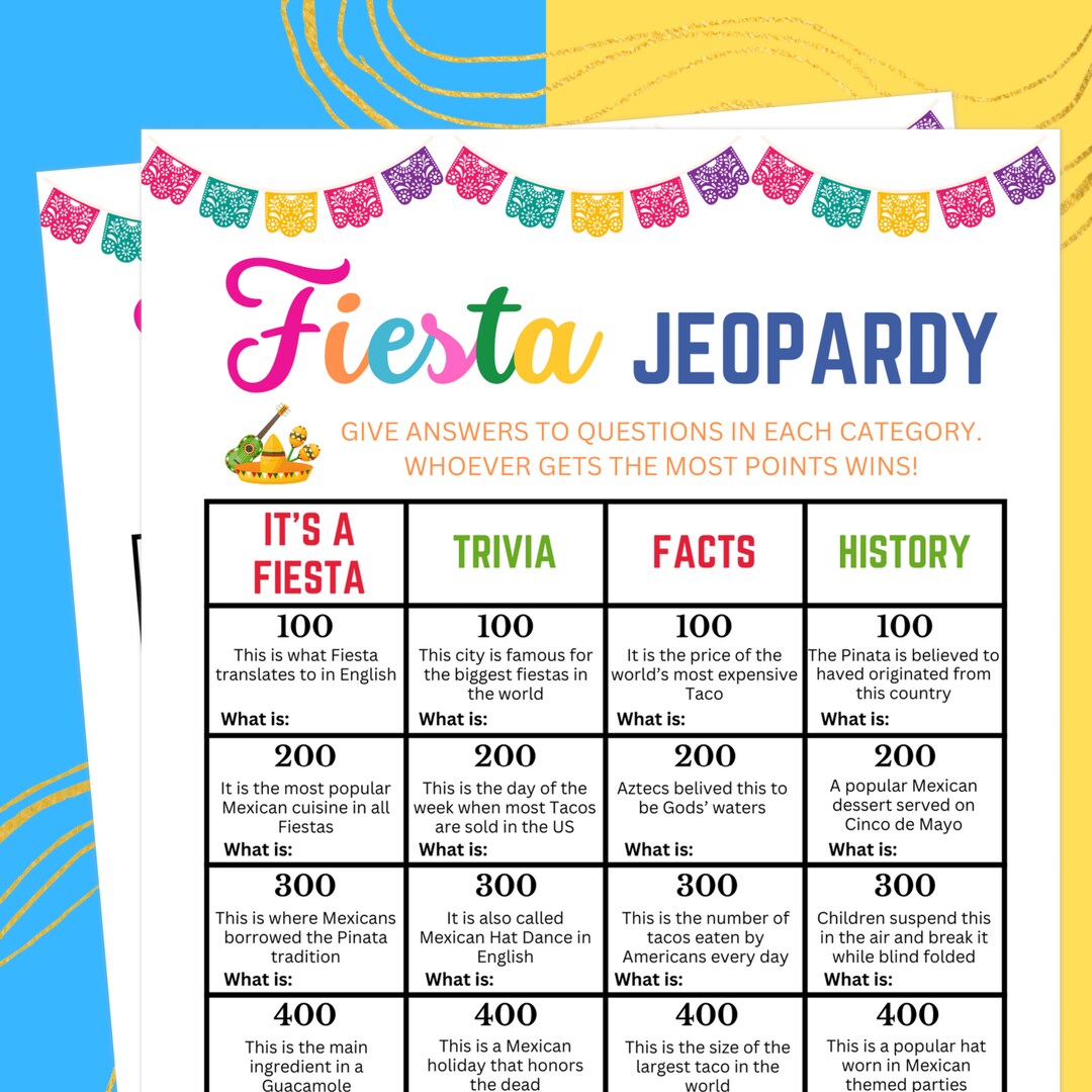 Fiesta Party Games, Fiesta Jeopardy, Fiesta Trivia, Birthday Fiesta ...