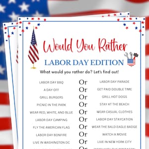 Labor Day Games, Would You Rather, Labor Day Party Games, Printable ...