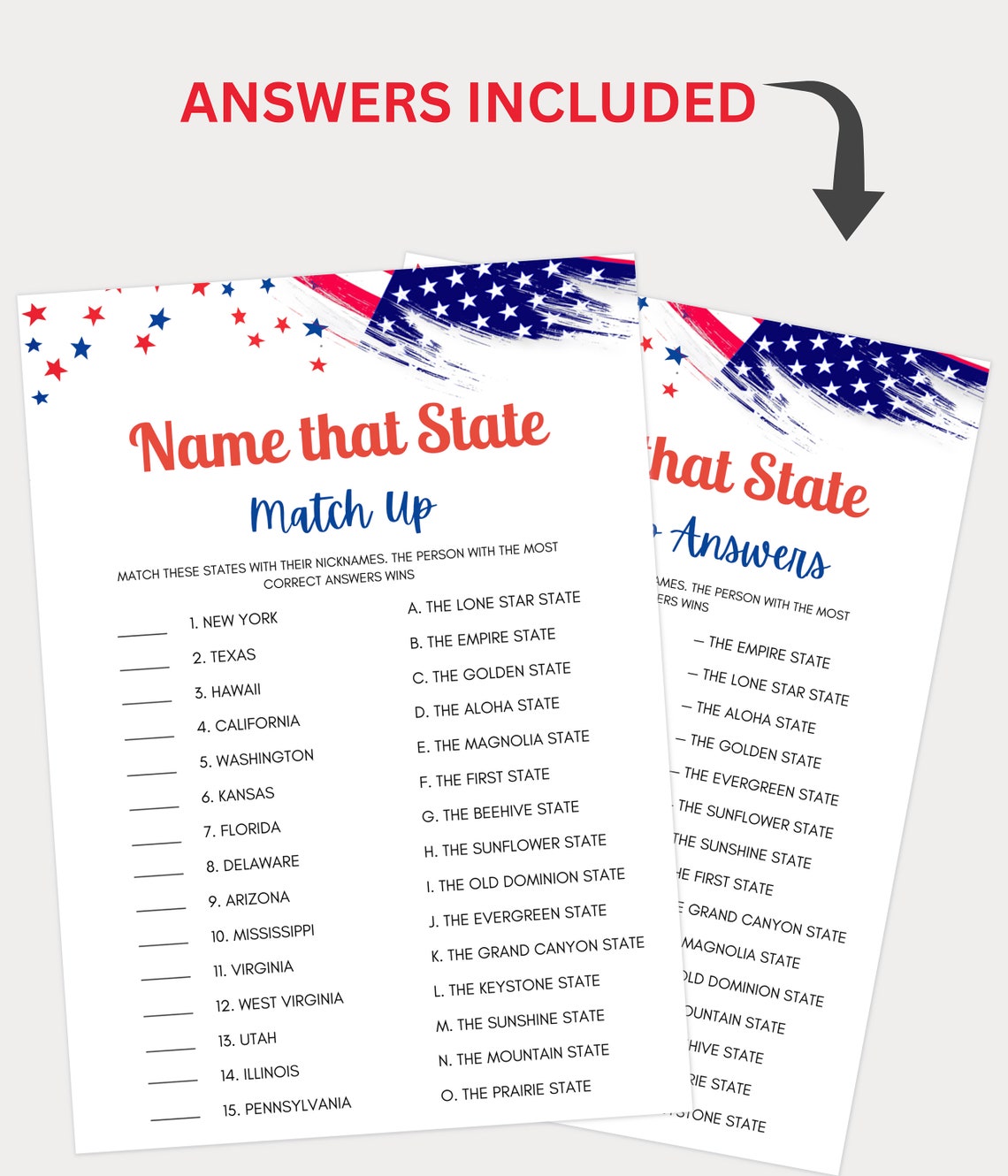 Memorial Day Game Name That State, Memorial Day Games for Kids ...