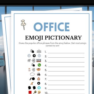 Office Party Games, Emoji Pictionary, Office Games, Office Team ...
