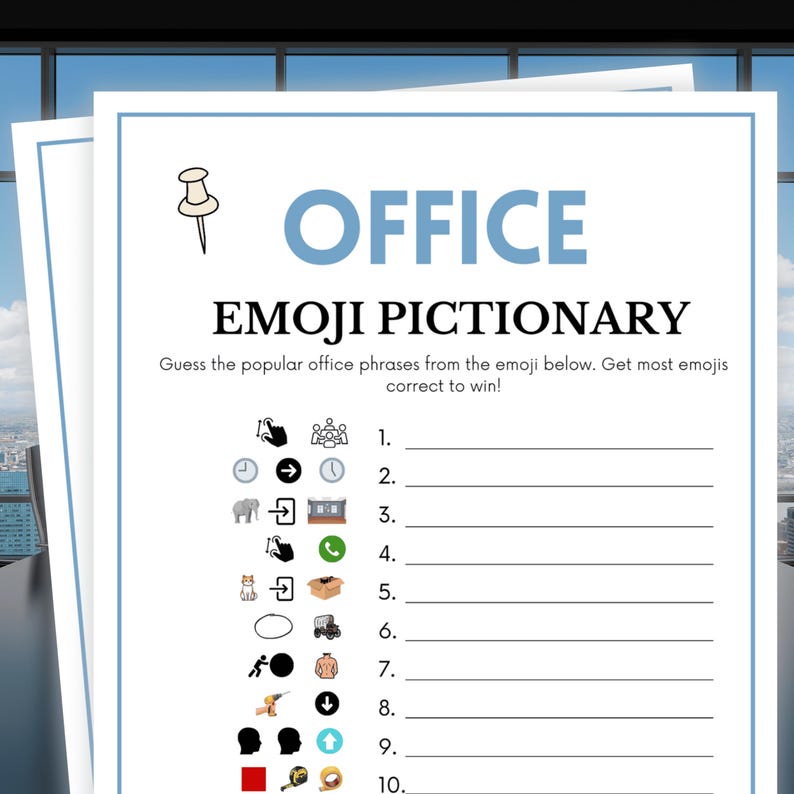 Office Party Games, Emoji Pictionary, Office Games, Office Team ...