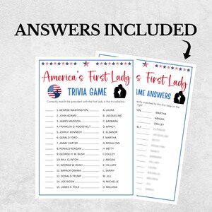 Patriotic Games, First Lady Trivia, 4th of July Games, Memorial Day ...