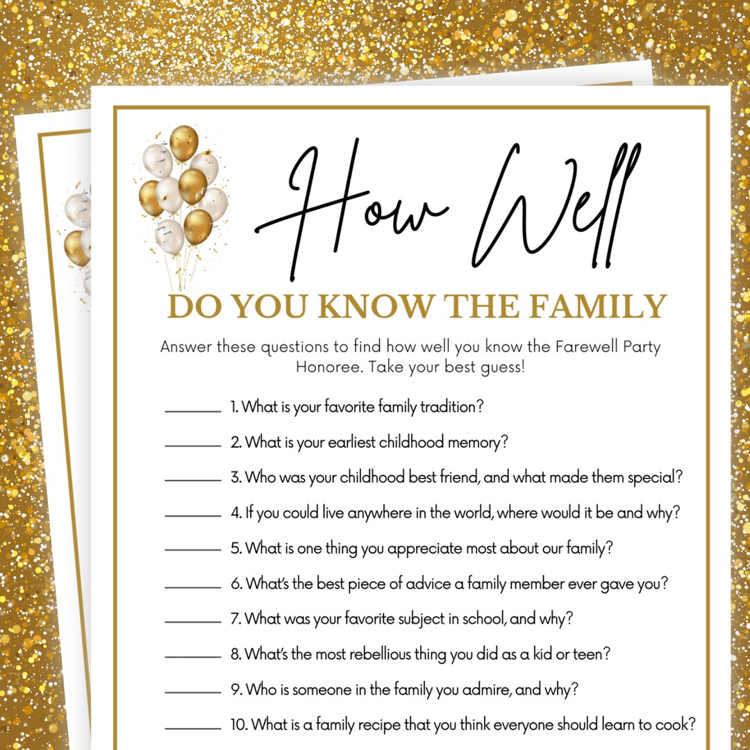 Family Reunion Games, How Well Do You Know the Family, Family Party ...
