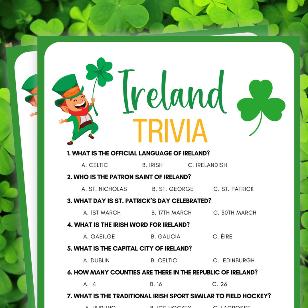 Ireland Trivia, Irish Party Games, St Patricks Day Games, St Patricks ...