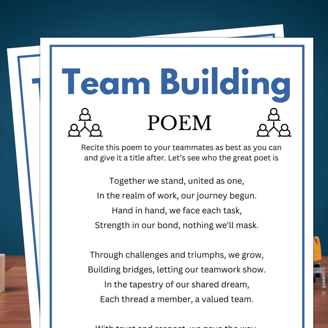 Team Building Games, Poem, Party Games for Teammates, Workmates ...
