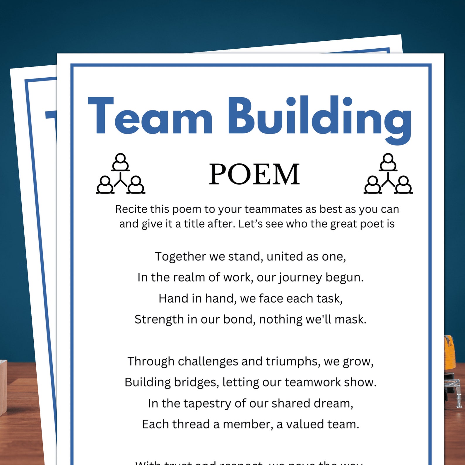 Team Building Games, Poem, Party Games for Teammates, Workmates ...