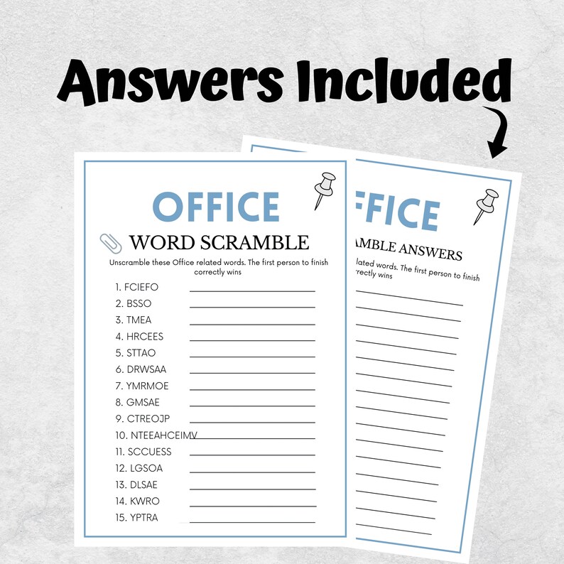 Office Party Games, Word Scramble, Work Party Games, Staff Appreciation ...