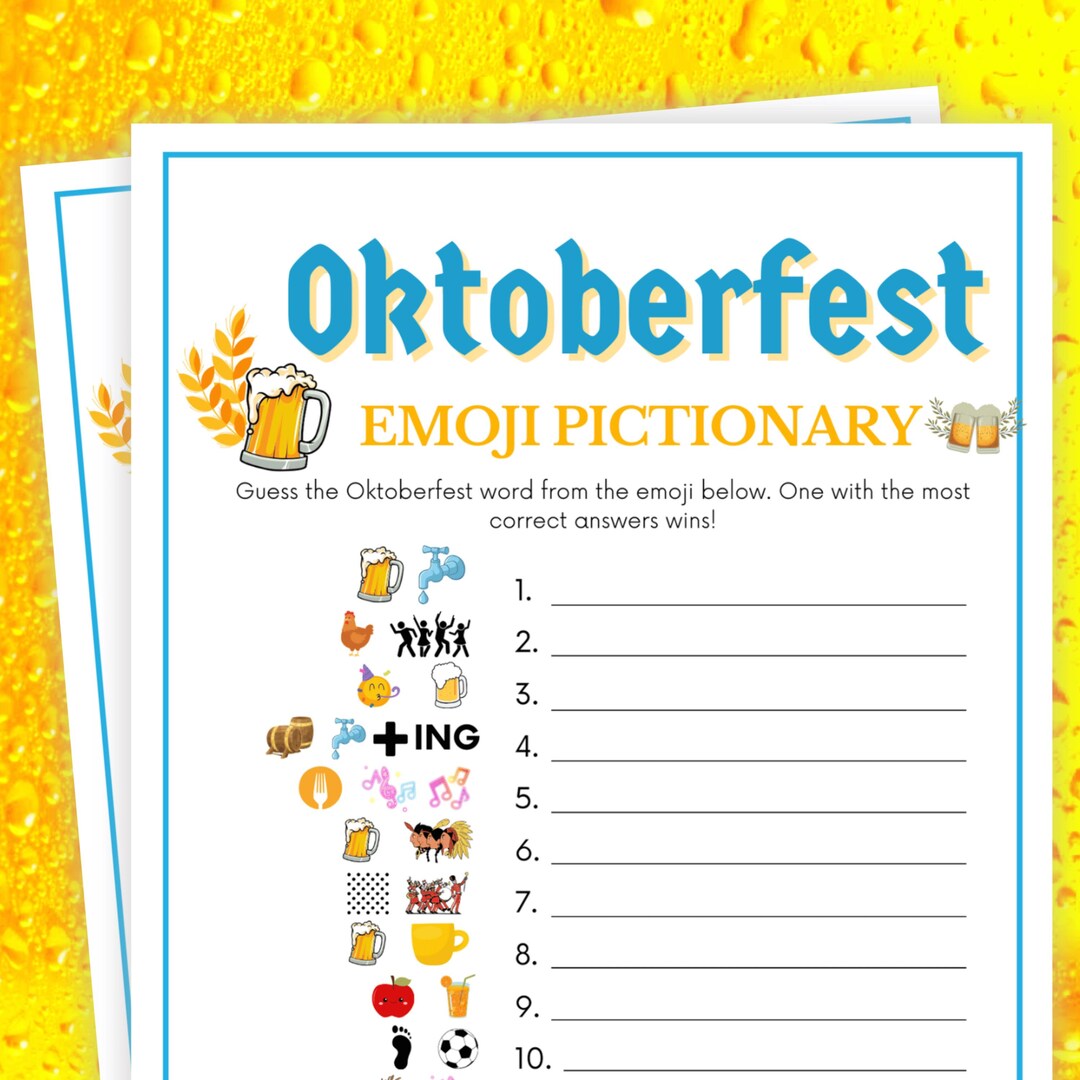 Oktoberfest Games, Emoji Pictionary, Oktoberfest Party, Drinking Party ...