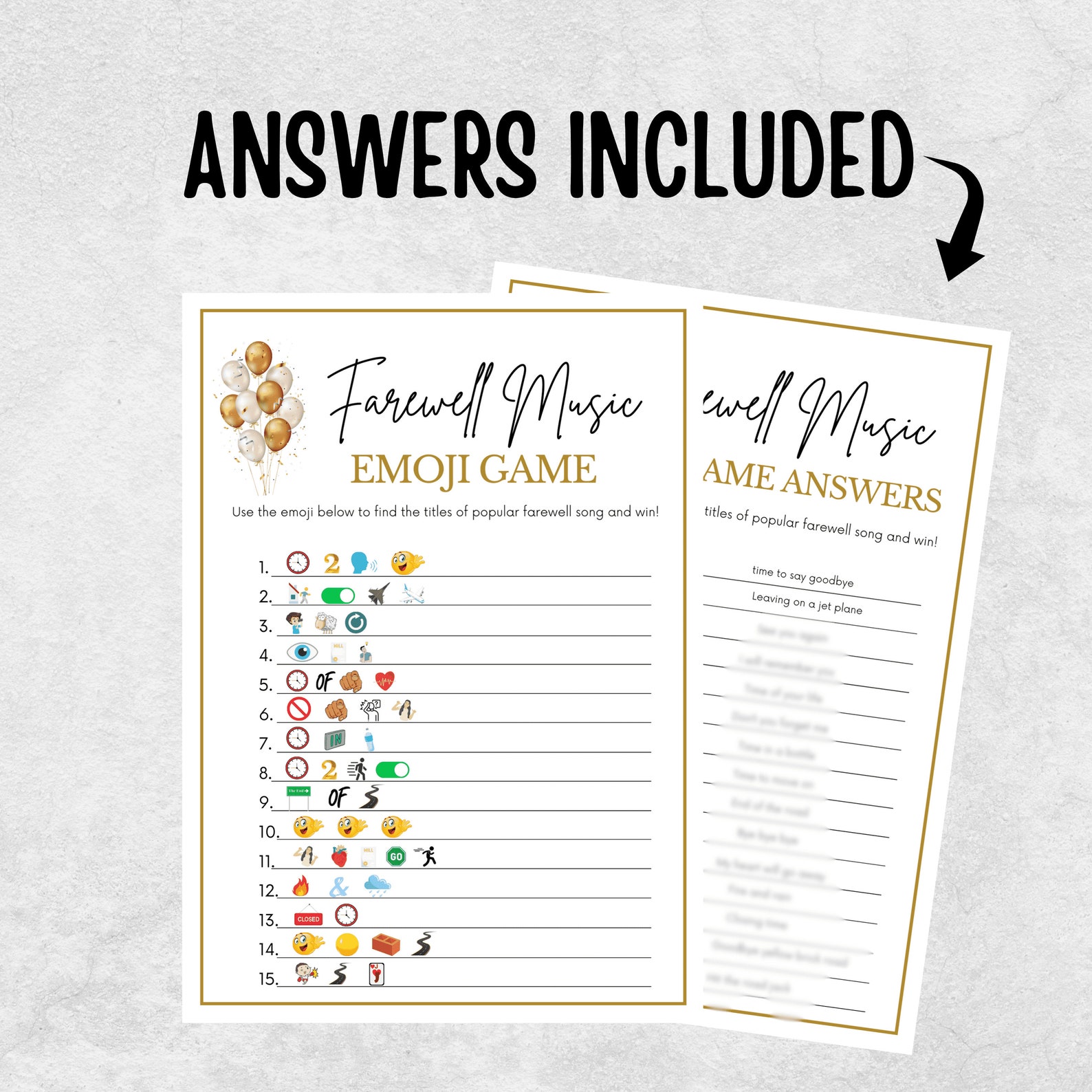 Farewell Party Games, Farewell Music Emoji Trivia, Farewell Party Games ...