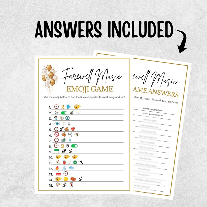 Farewell Party Games, Farewell Music Emoji Trivia, Farewell Party Games ...