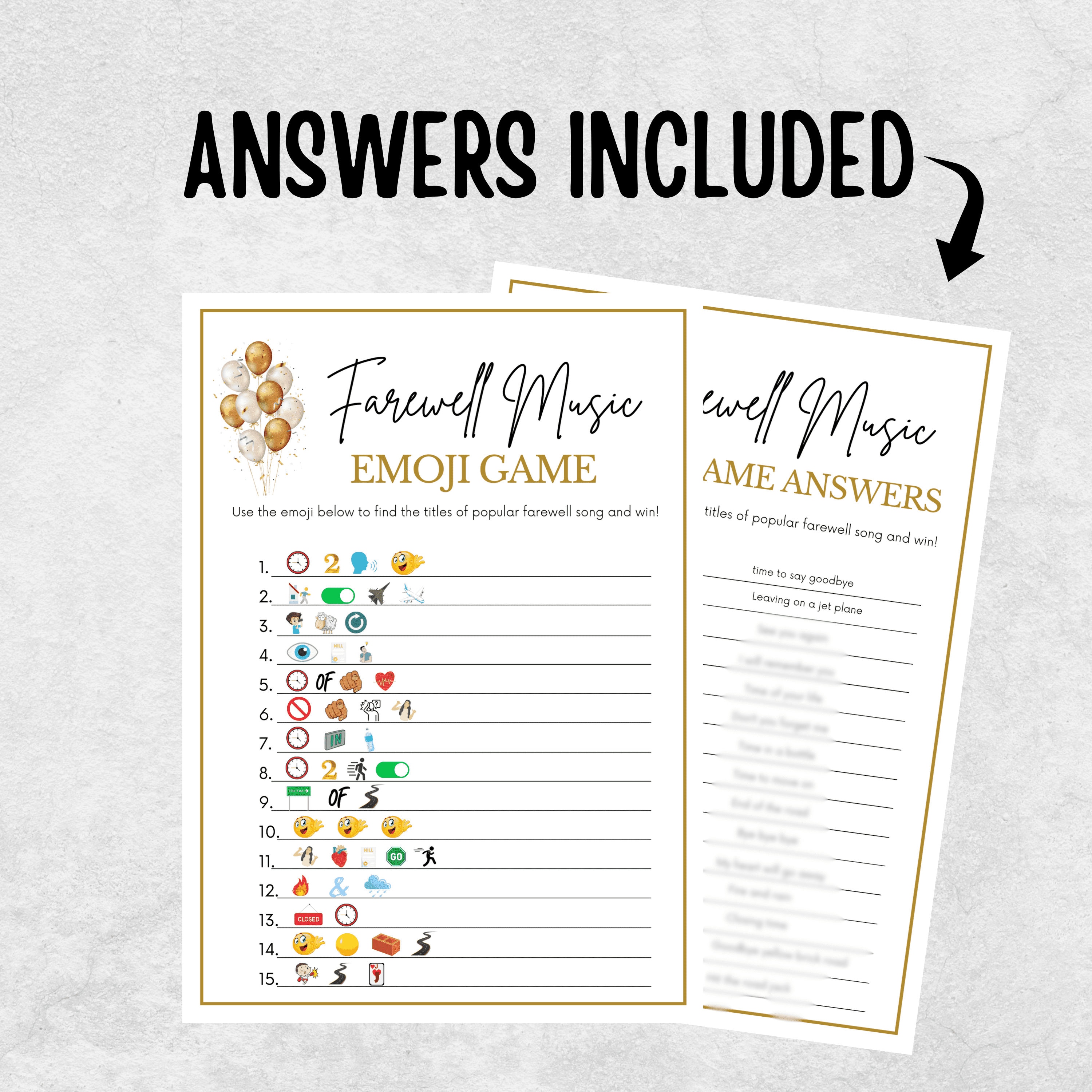 Farewell Party Games, Farewell Music Emoji Trivia, Farewell Party Games ...