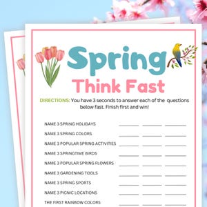 Spring Games, Think Fast, Spring Game for Kids, Spring Trivia, Party ...
