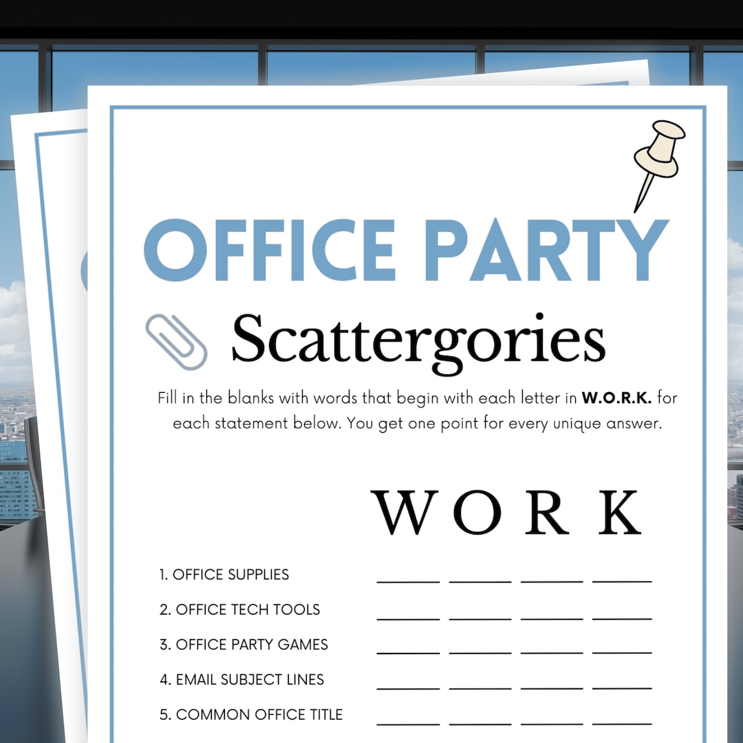 Office Scattergories, Office Party Games, Office Trivia, Work Party ...