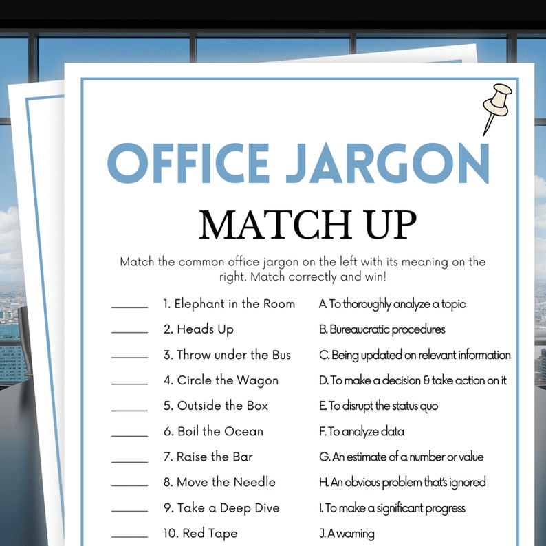 Office Games, Office Jargon, Office Party Games, Team Building Games, Office Trivia, Party Games ...