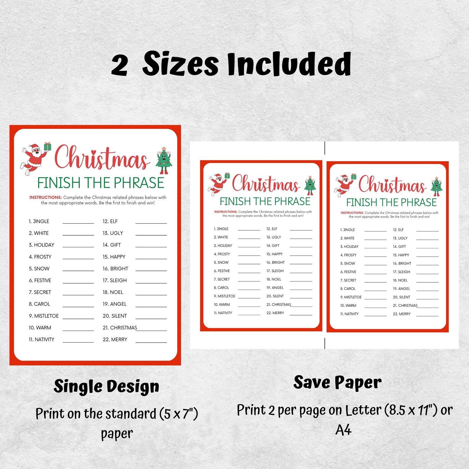 Christmas Games, Finish the Phrase, Christmas Party Games, Holiday ...