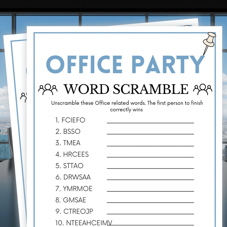 Office Party Games, Word Scramble, Work Party Games, Staff Appreciation ...