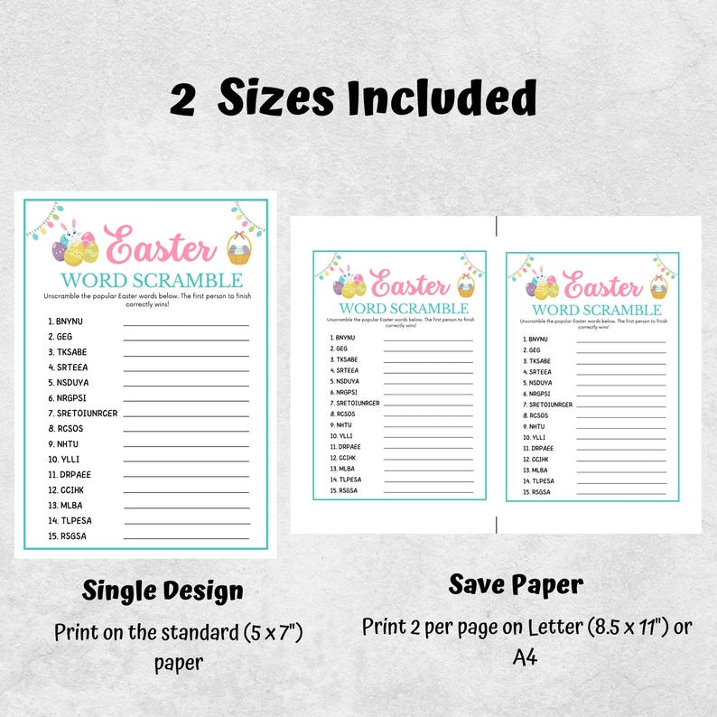 Easter Games Word Scramble, Easter Games, Easter Party Games, Sunday ...