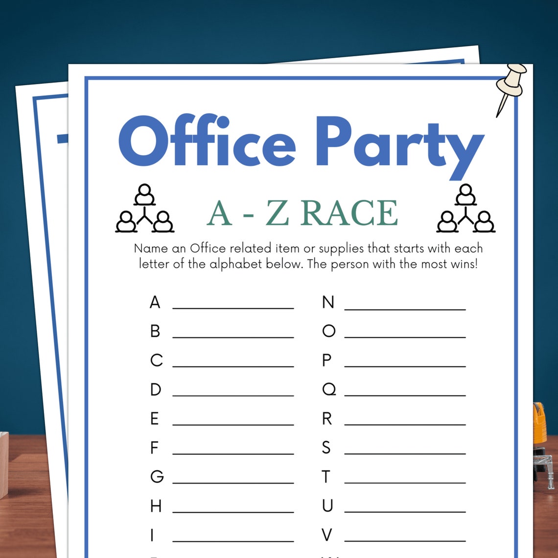 Office Party Games, A to Z Word Race, Office Games, Office Team ...