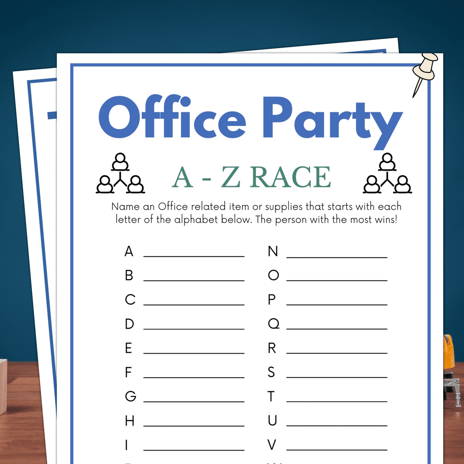 Office Party Games, A to Z Word Race, Office Games, Office Team ...