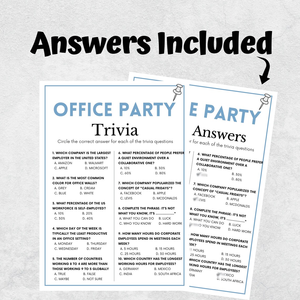 Office Party Trivia, Office Games, Office Party Games, Office Team ...