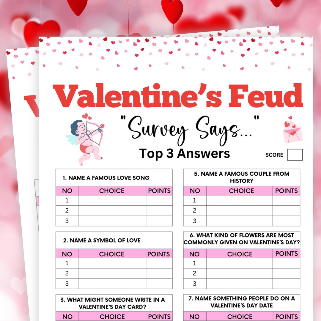 Valentines Day Trivia, Feud, Family Feud, Valentines Games for Kids ...