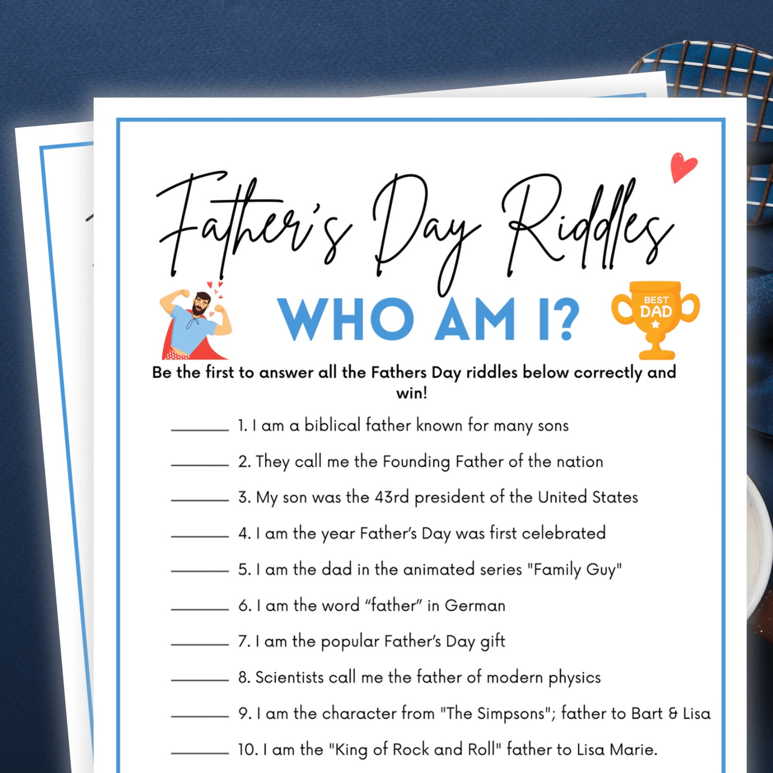 Fathers Day Games, Who Am I Riddles, Fathers Day Riddles, Fathers Day ...