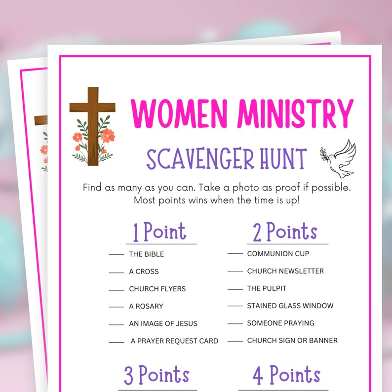 Womens Ministry Games, Scavenger Hunt, Womens Retreat Games, Womens ...