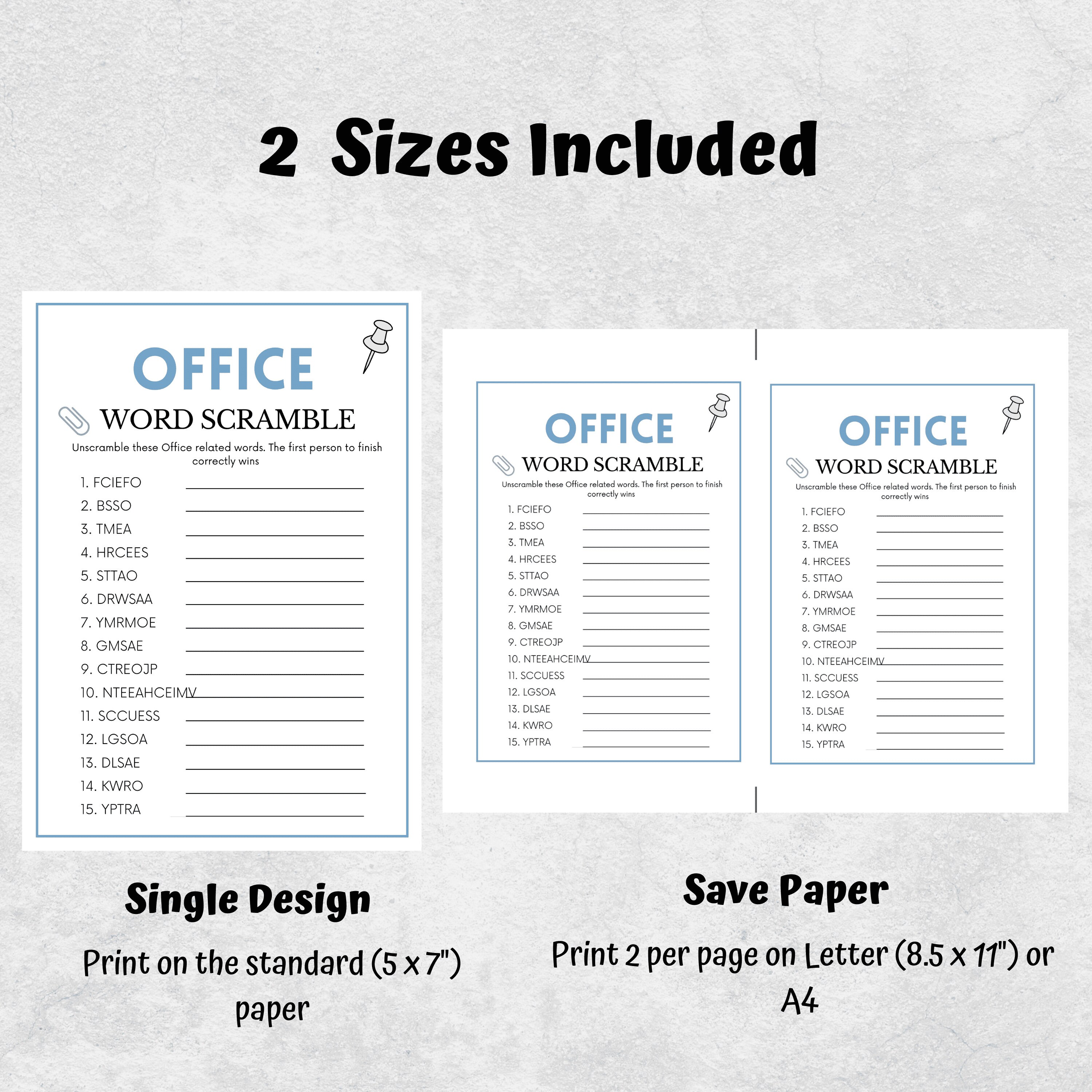 Office Party Games, Word Scramble, Work Party Games, Staff Appreciation ...