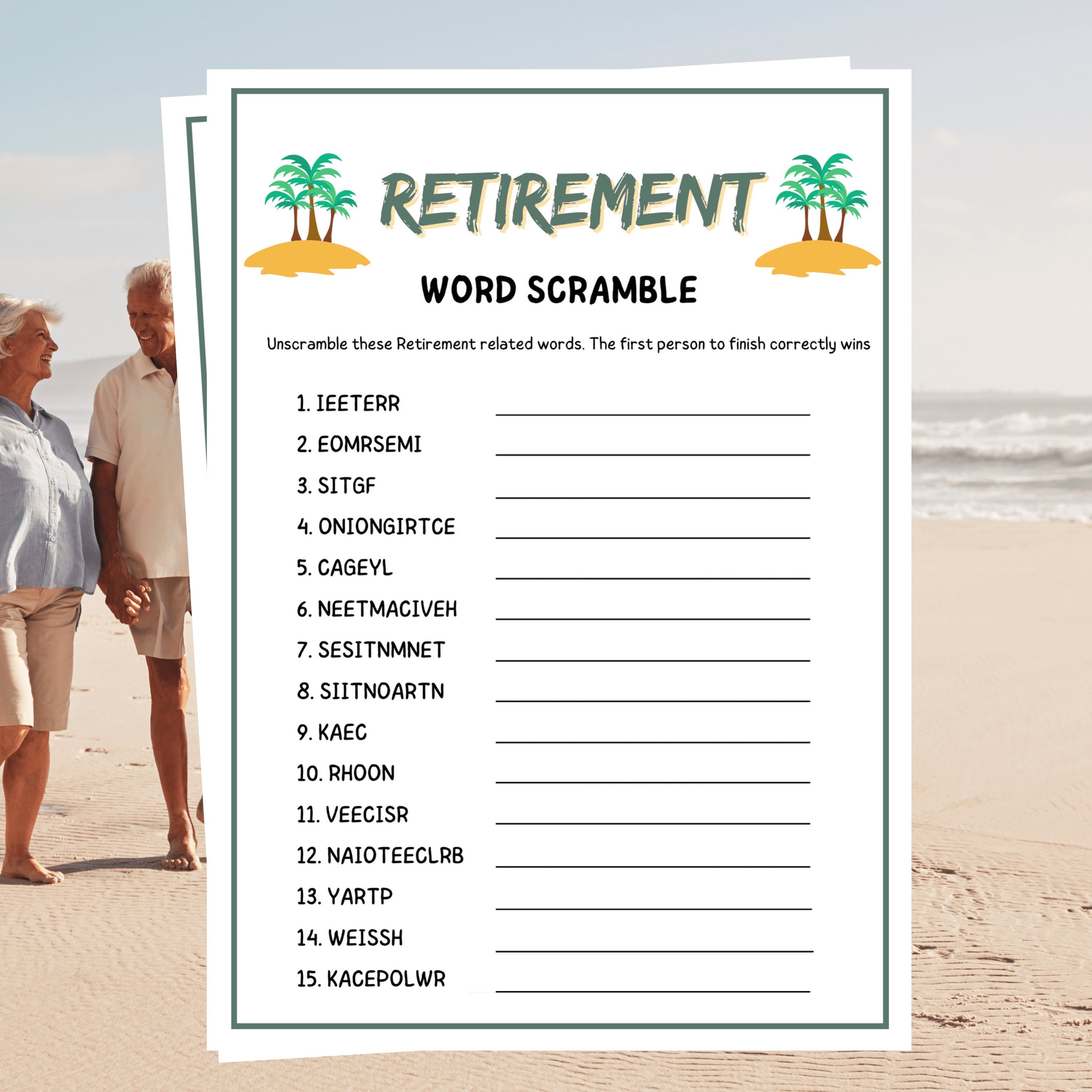 Retirement Party Games, Retirement Word Scramble Game, Retirement Game ...