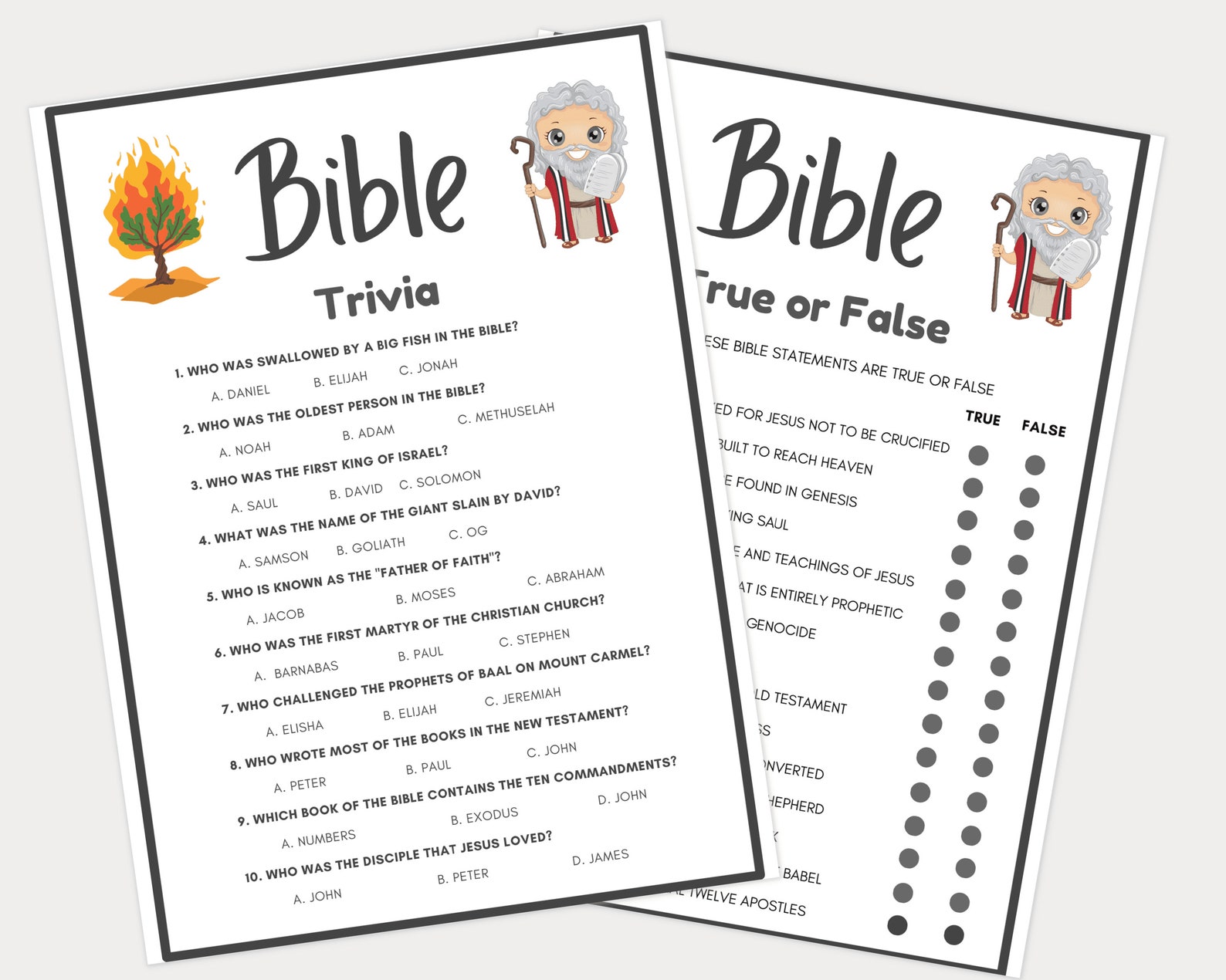 Bible Games Bundle, Bible Games, Bible Games for Kids and Adults ...