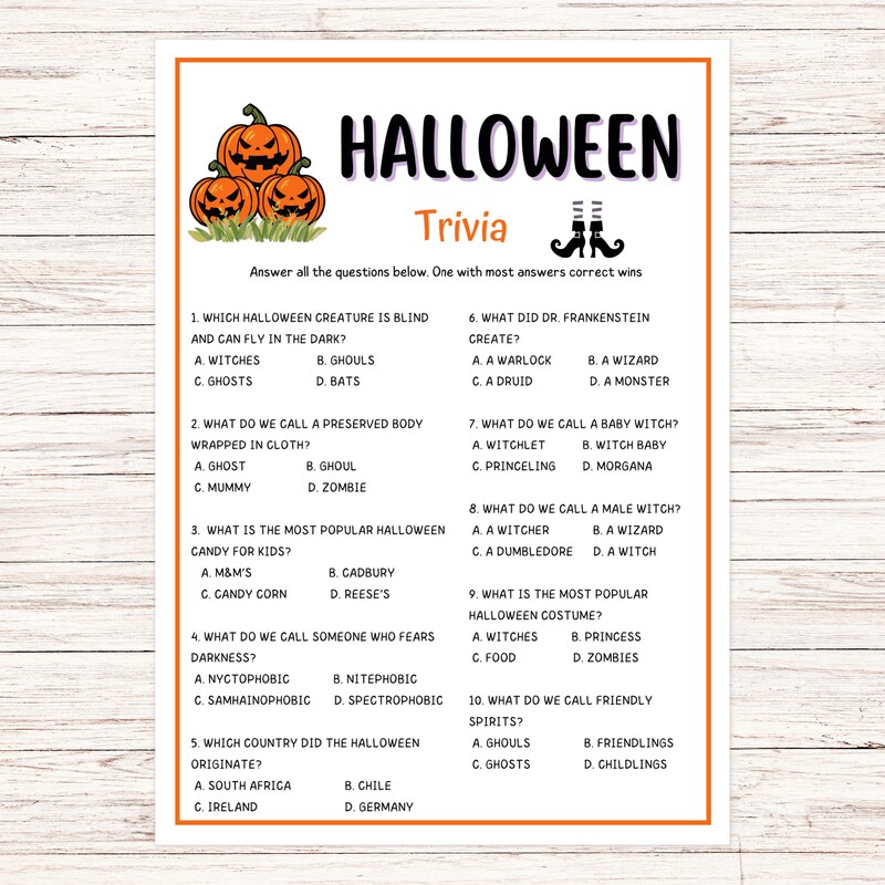 Halloween Trivia - Etsy