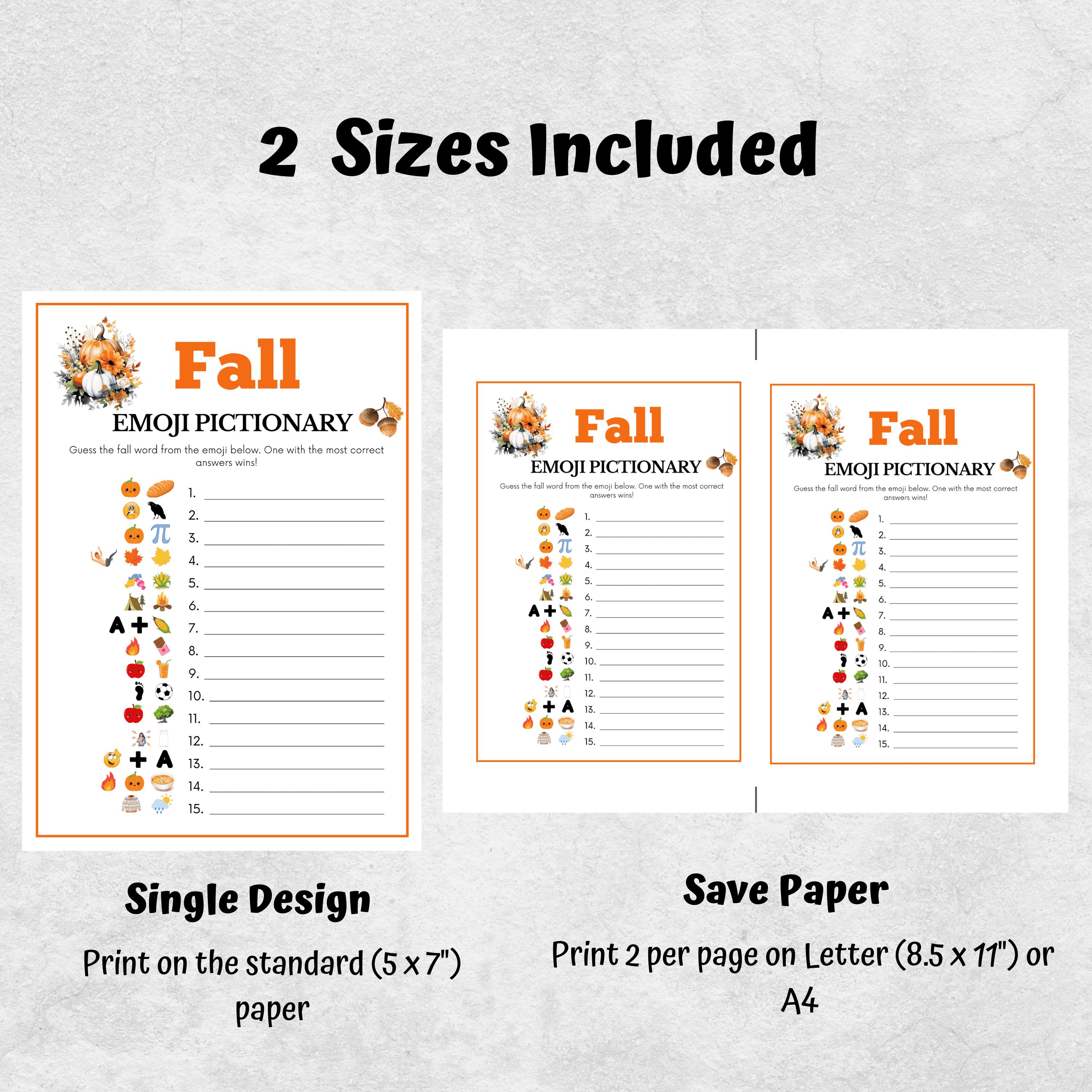 Fall Games, Emoji Pictionary, Fall Party Games, Autumn Games, Fall ...