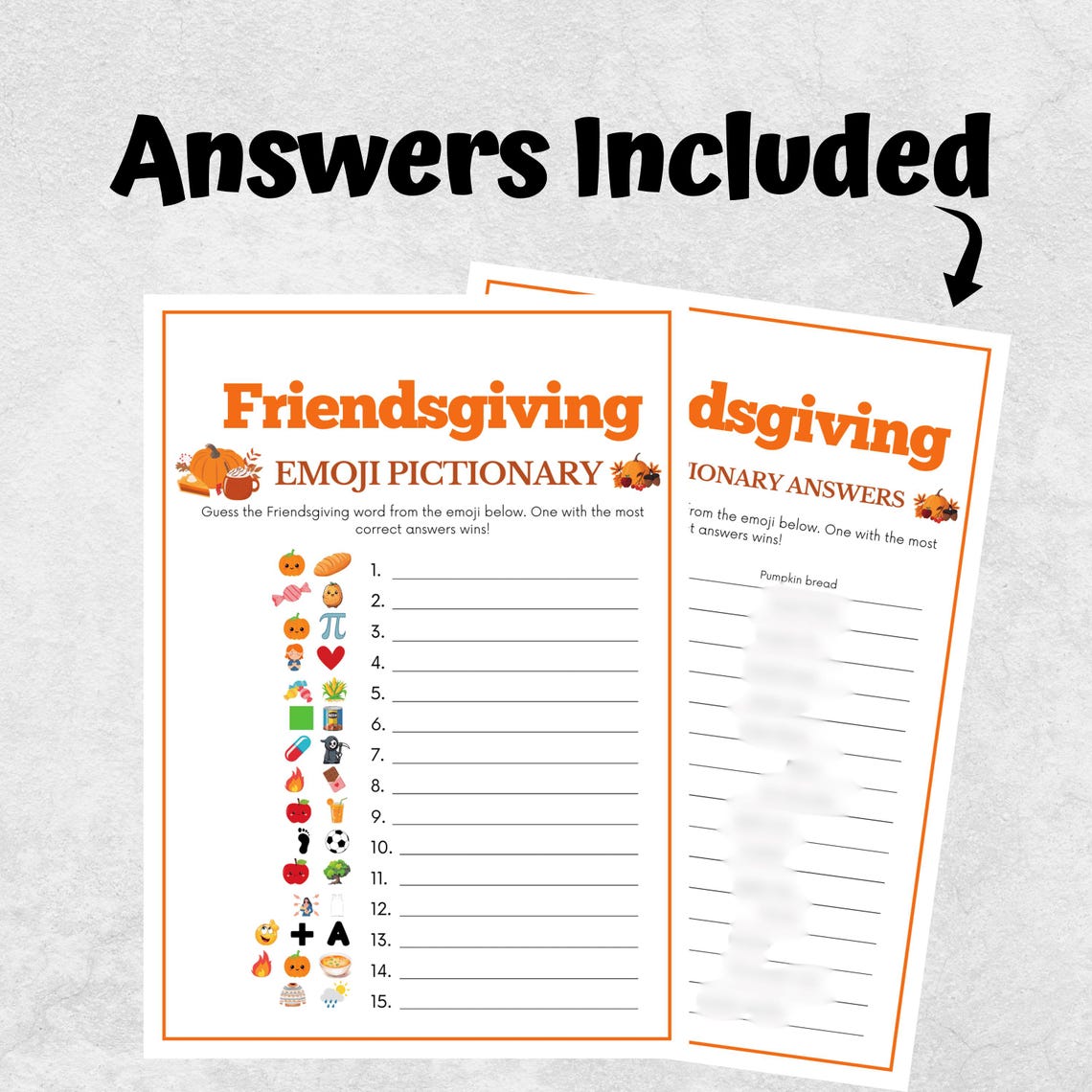 Friendsgiving Games, Emoji Pictionary, Friendsgiving Party Games ...