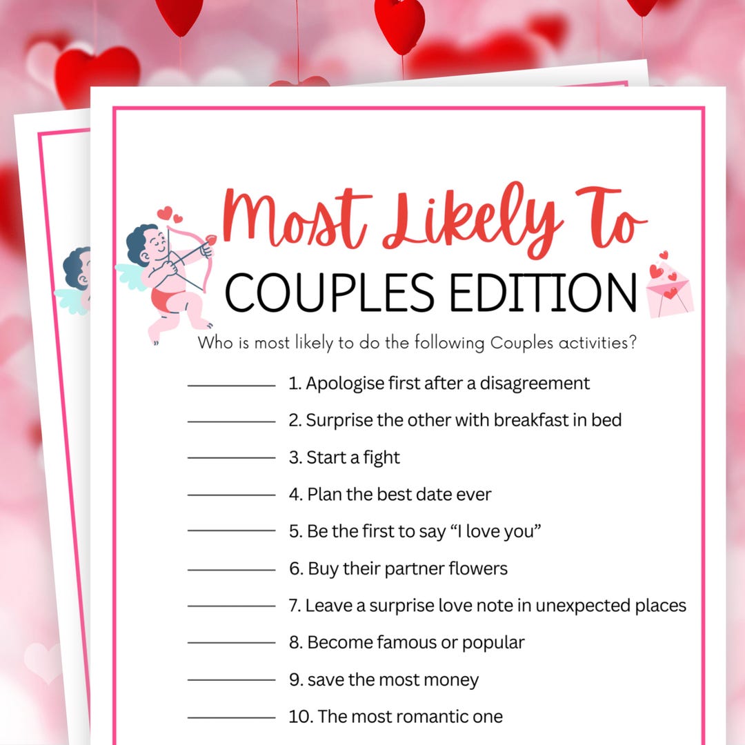 Couples Games, Most Likely To, Valentines Day Games, Valentines Games ...