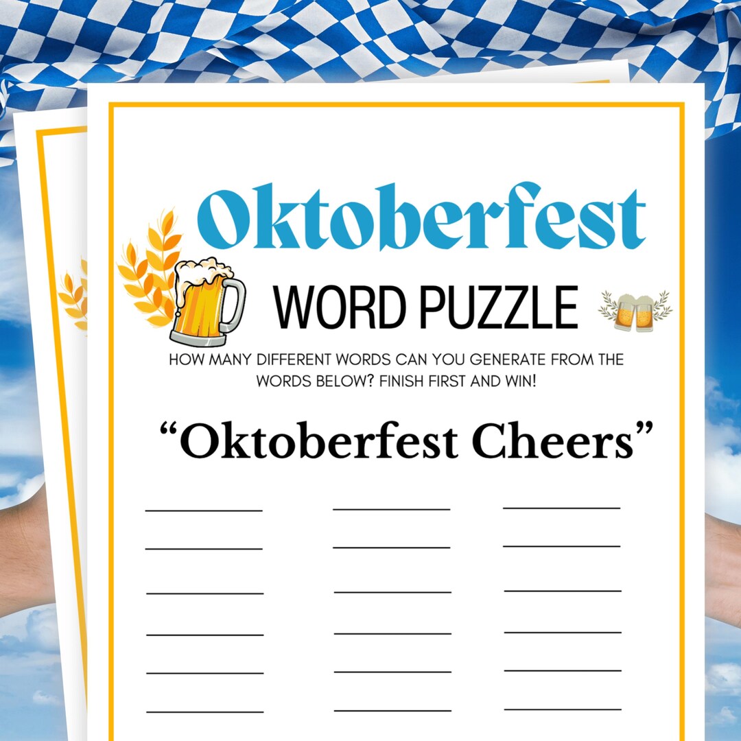 Oktoberfest Party Games, Word Puzzle, Oktoberfest Games, Beer Festival ...