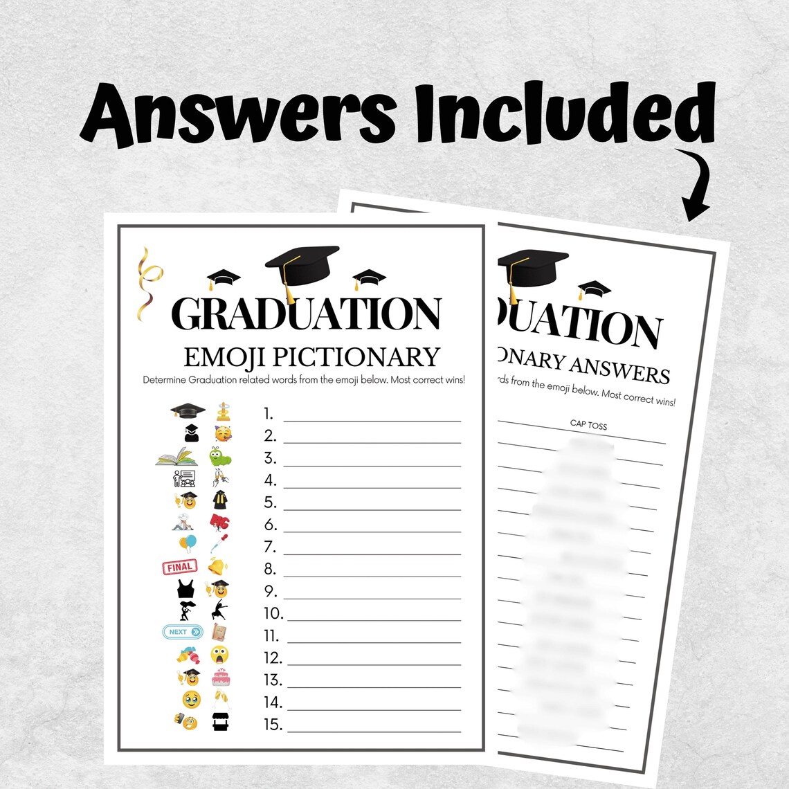 Graduation Emoji Pictionary, Graduation Games, College Graduation Games ...