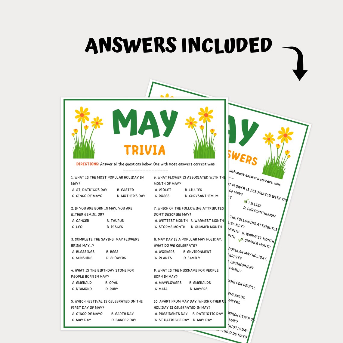 May Trivia, May Games for Kids, May Party Games, May Games for Adults ...