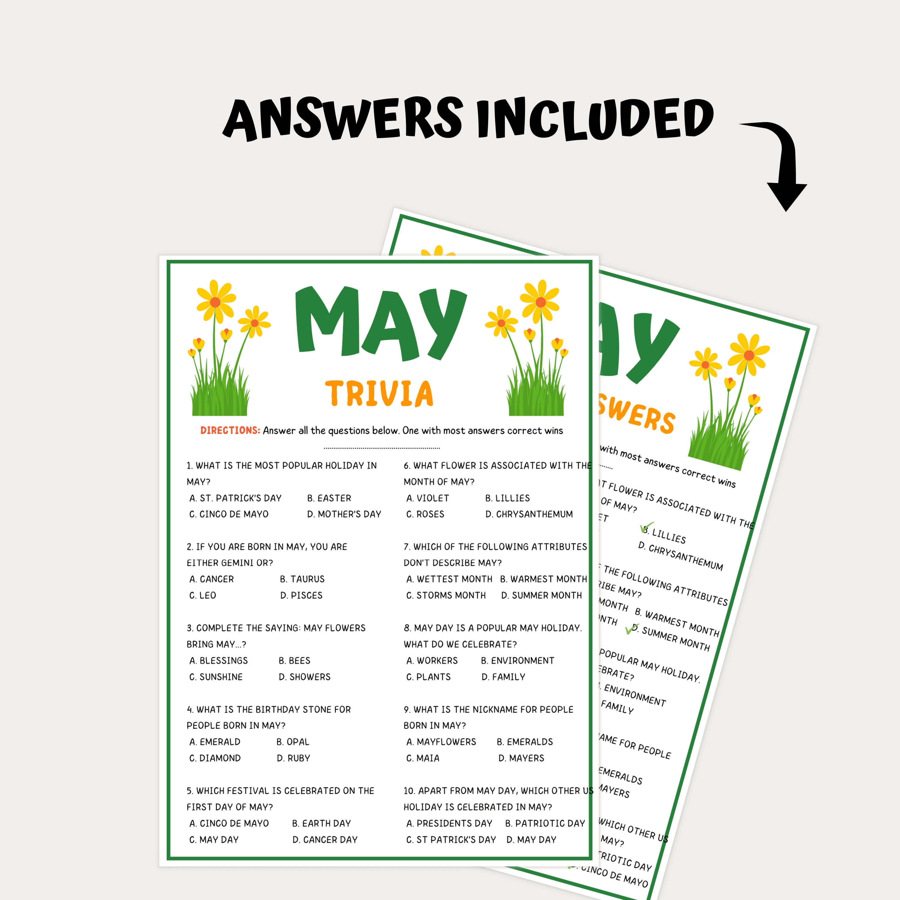 May Trivia, May Games for Kids, May Party Games, May Games for Adults ...