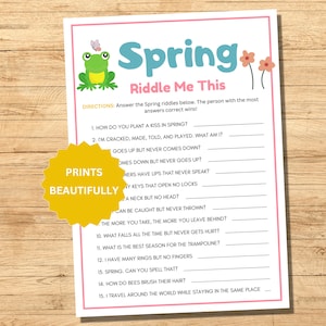 Spring Riddles, Spring Games, Spring School Game for Kids, Spring ...