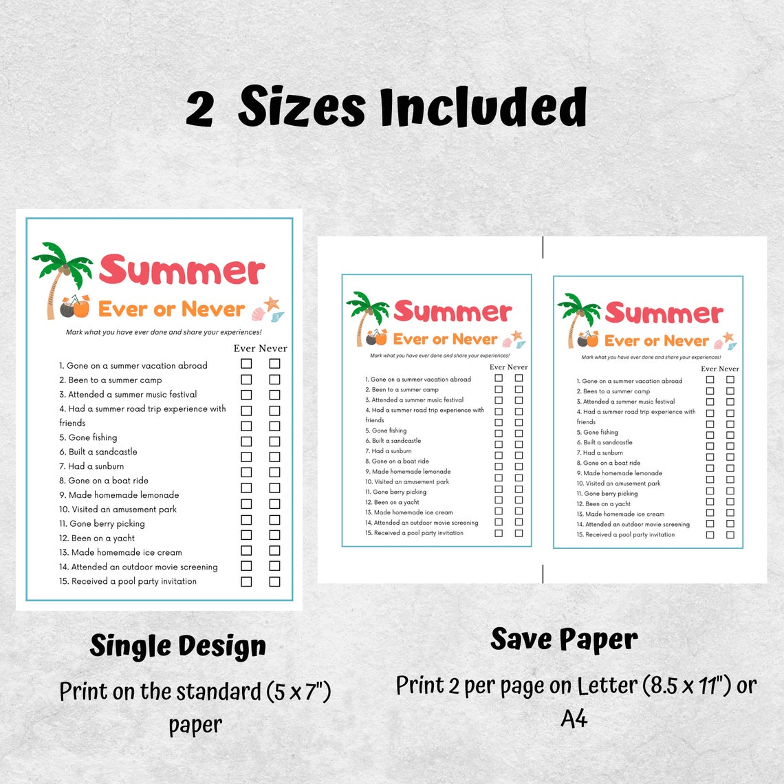 Summer Games, Ever or Never, Summer Party Games for Kids, Summer ...