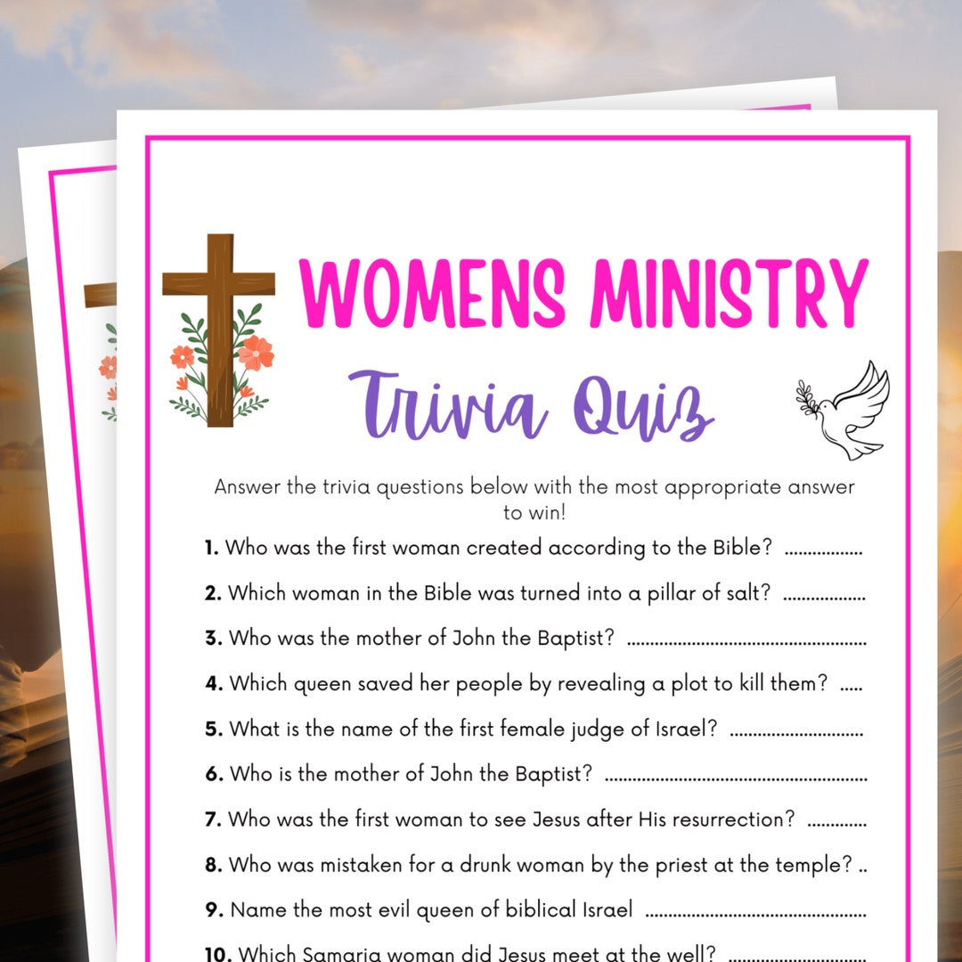Womens Ministry Trivia, Trivia Quiz, Womens Retreat Games, Bible Games ...
